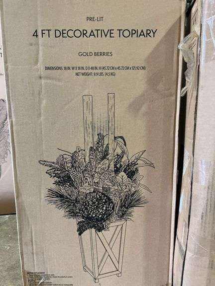 PRE LIT 4FT DECORATIVE TOPIARY & 7FT ORNAMENT TREE IN BOXES - Earl's ...