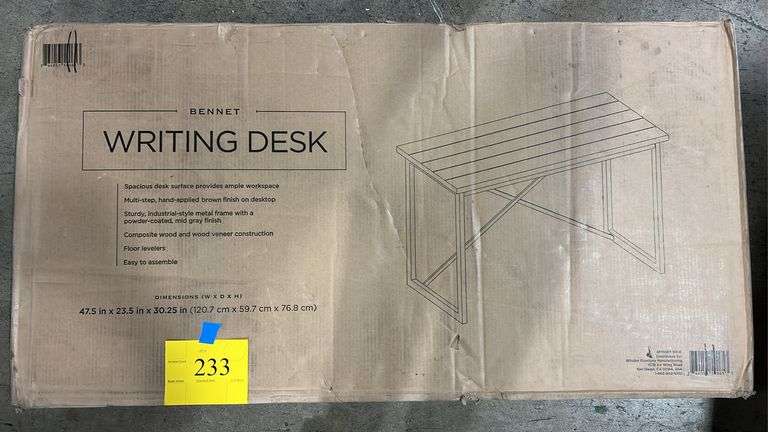 BENNET WRITING DESK IN BOX - Earl's Auction Company
