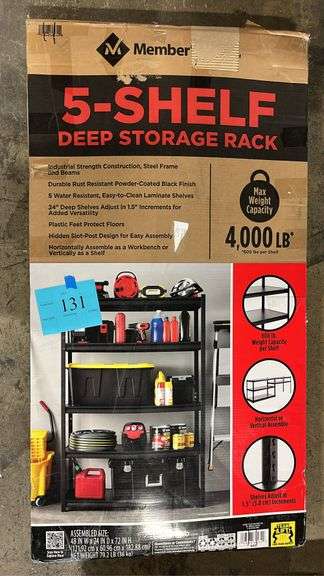 5 SHELF DEEP STORAGE RACK IN BOX - Earl's Auction Company