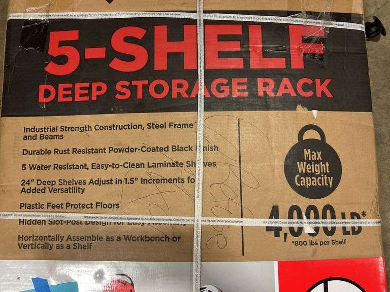 5 SHELF DEEP STORAGE RACK IN BOX - Earl's Auction Company