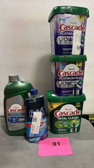 5PC DISHWASHING LOT - CASCADE & FINISH - Earl's Auction Company