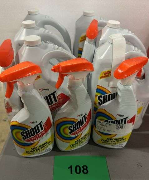 (6) JUGS OF SHOUT STAIN REMOVER & (5) SPRAY BOTTLES - Earl's Auction ...