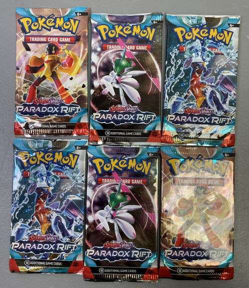 (6) OPENED POKEMON PARADOX RIFT CARD BOOSTER PACKS - Earl's Auction Company