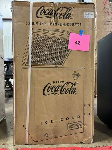COCA COLA 3.5CU FT CHEST FREEZER & REFRIGERATOR IN BOX - Earl's Auction ...