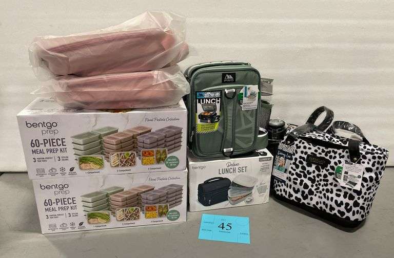 7PC FOOD PREP LOT - LUNCH BOXES & BENTGO PREP KIT - Earl's Auction Company