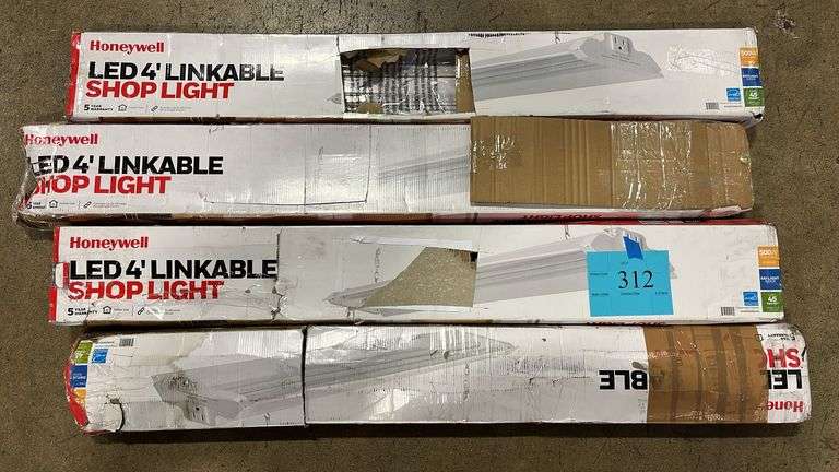 (4) HONEYWELL LED 4FT LINKABLE SHOP LIGHTS IN BOXES - Earl's Auction ...