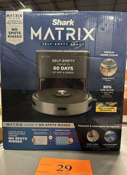 NEW SHARK MATRIX SELF EMPTY ROBOT VACUUM IN BOX - Earl's Auction Company