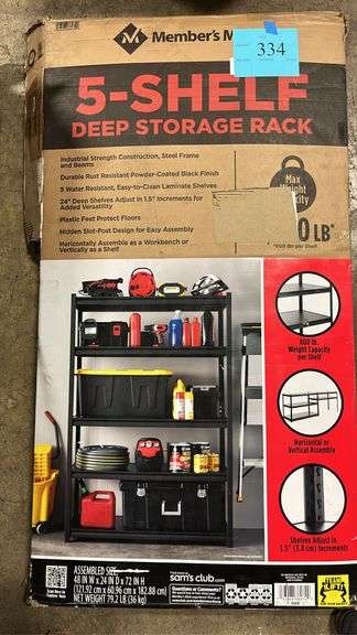 5 SHELF DEEP STORAGE RACK IN BOX - Earl's Auction Company