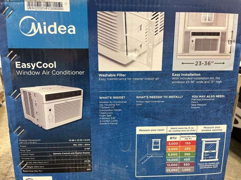 MIDEA EASYCOOL WINDOW AIR CONDITIONER IN BOX - Earl's Auction Company