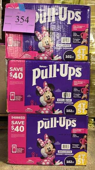 (3) BOXES OF HUGGIES PULL UPS DIAPERS - SIZE 4T/5T - Earl's Auction Company