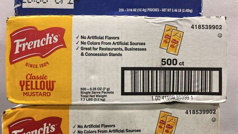 (5) BOXES OF CONDIMENT PACKETS - MAYO & MUSTARD - Earl's Auction Company