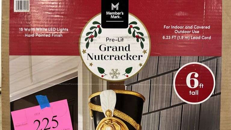 6FT PRE LIT GRAND NUT CRACKER IN BOX - Earl's Auction Company