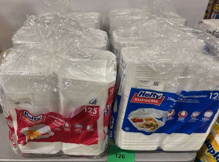 (6) PACKS OF HEFTY FOAM CONTAINERS - Earl's Auction Company