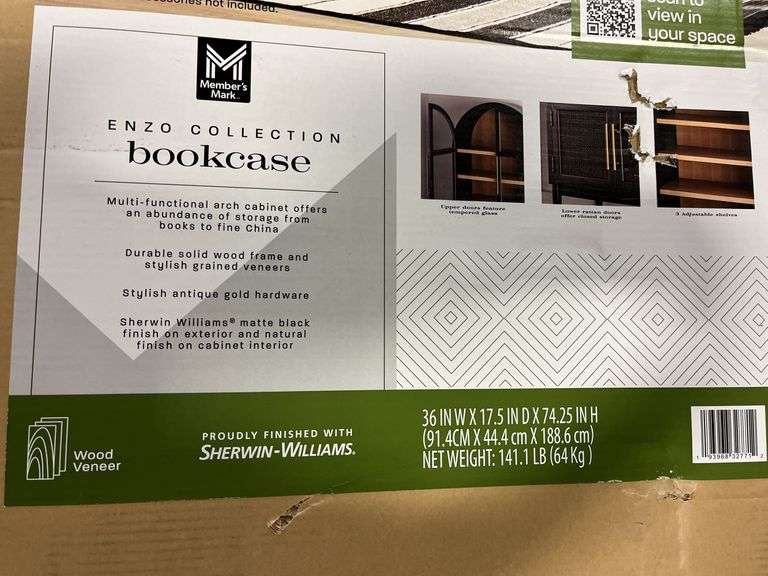 ENZO COLLECTION BOOKCASE IN BOX - BLACK - Earl's Auction Company