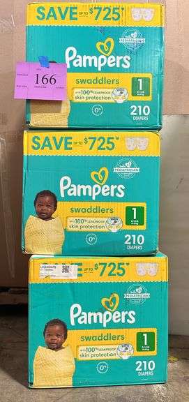 (3) BOXES OF PAMPERS DIAPERS - SIZE 1 - Earl's Auction Company