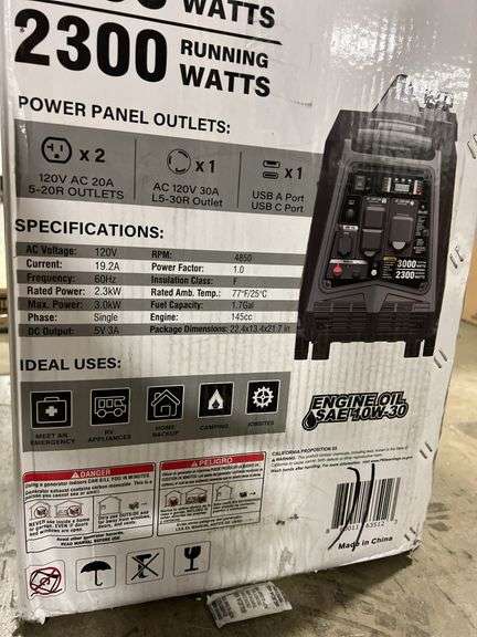 GENMAX PORTABLE INVERTER GENERATOR IN BOX - Earl's Auction Company