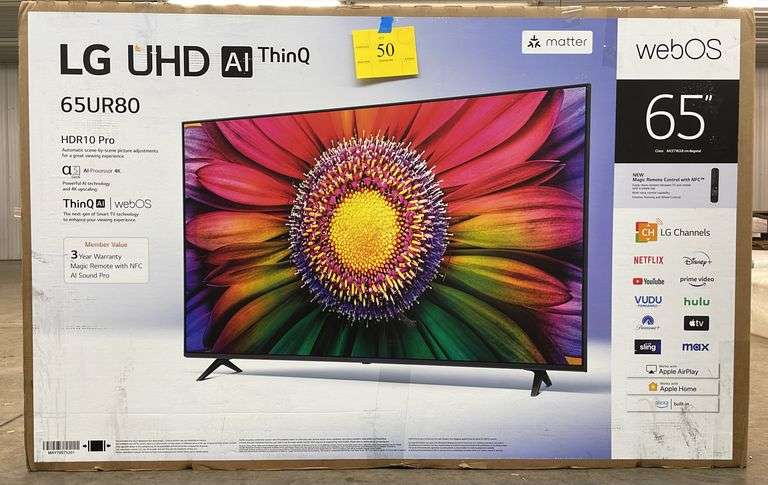 LG 65" 65UR80 UHD 4K SMART TV IN BOX - Earl's Auction Company