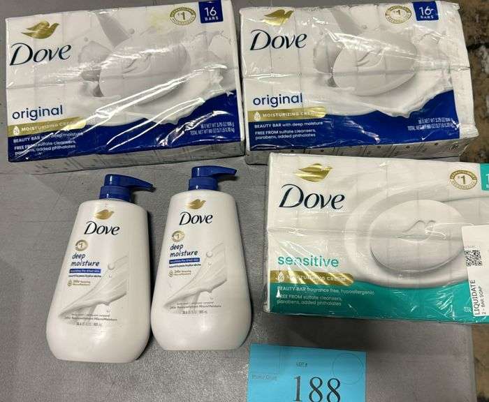 5PC DOVE BODY WASH LOT - PUMPS & BARS - Earl's Auction Company