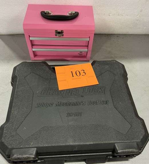 CHANNEL LOCK 200PC MECHANICS TOOL SET & SMALL PINK TOOLBOX - Earl's ...