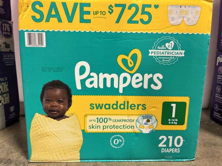 (3) BOXES OF DIAPERS - SIZE 1 - Earl's Auction Company