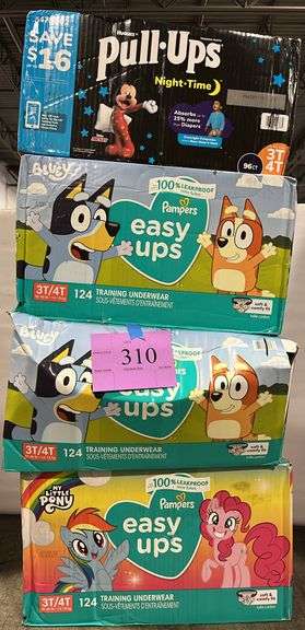 (4) BOXES OF DIAPERS - SIZE 3T/4T - Earl's Auction Company