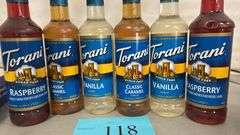 (6) BOTTLES OF TORANI FLAVORED SYRUP - Earl's Auction Company
