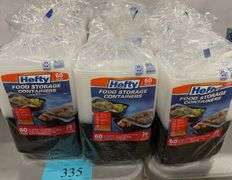 (12) PACKS OF HEFTY FOOD STORAGE CONTAINERS - Earl's Auction Company