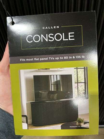 CALLEN WOOD CONSOLE - BLACK - Earl's Auction Company