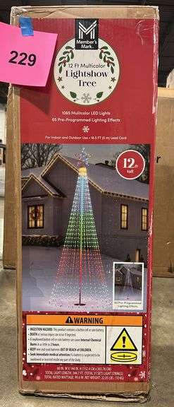 12FT MULTICOLOR LIGHT SHOW TREE IN BOX - Earl's Auction Company