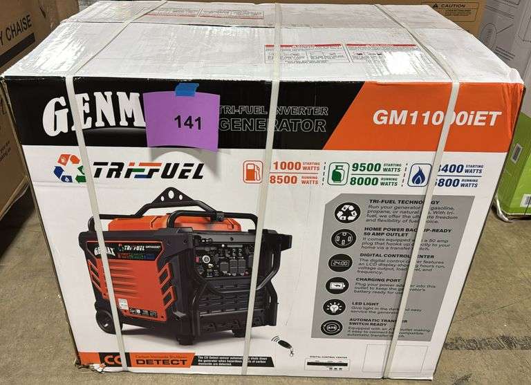 GENMAX TRI-FUEL INVERTER GENERATOR IN BOX - Earl's Auction Company