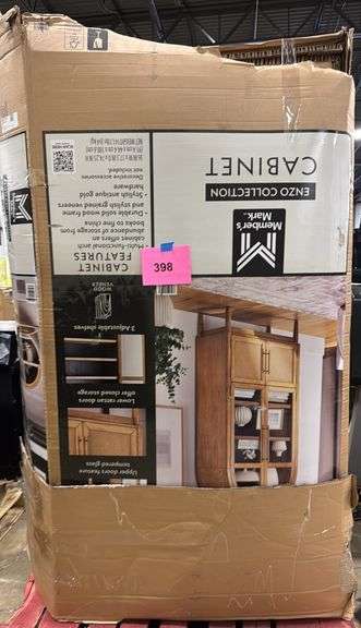 AS IS - ENZO COLLECTION CABINET IN BOX - NATURAL - Earl's Auction Company