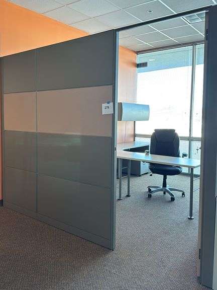 OFFICE UNIT W/ DESK, WALL STORAGE, CHAIR, BOOKCASE & ENCLOSURE - Earl's ...