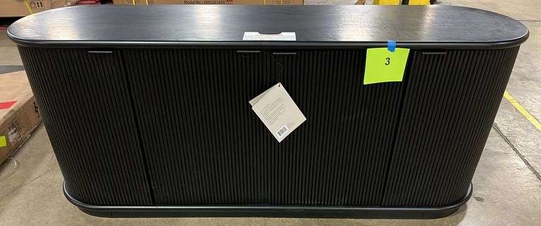 CALLEN WOOD CONSOLE - BLACK - Earl's Auction Company