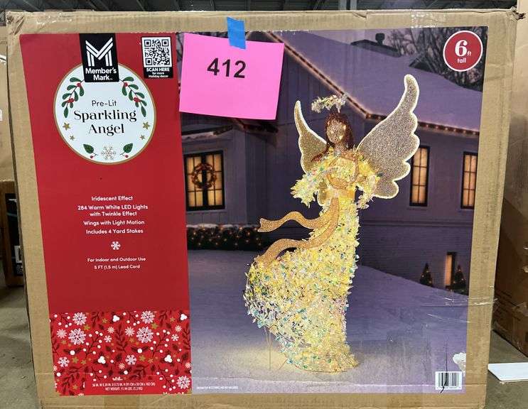 6FT PRE LIT SPARKLING ANGEL IN BOX - Earl's Auction Company