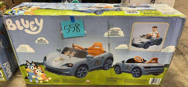 KIDS BLUEY 12V CONVERTIBLE RIDE ON IN BOX - Earl's Auction Company