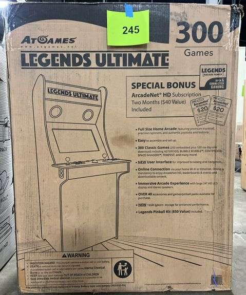 AS IS - ATGAMES LEGENDS ULTIMATE ARCADE GAME CABINET IN BOX - Earl's ...