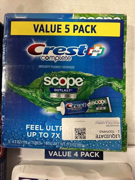 (4) PACKS OF TOOTHPASTE - COLGATE & CREST - Earl's Auction Company