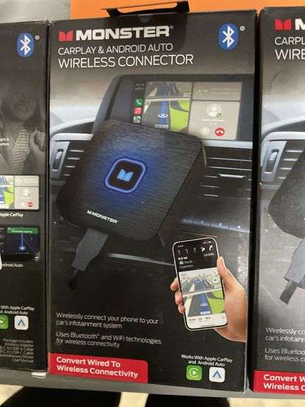 (3) MONSTER CARPLAY WIRELESS CONNECTORS IN BOX - Earl's Auction Company