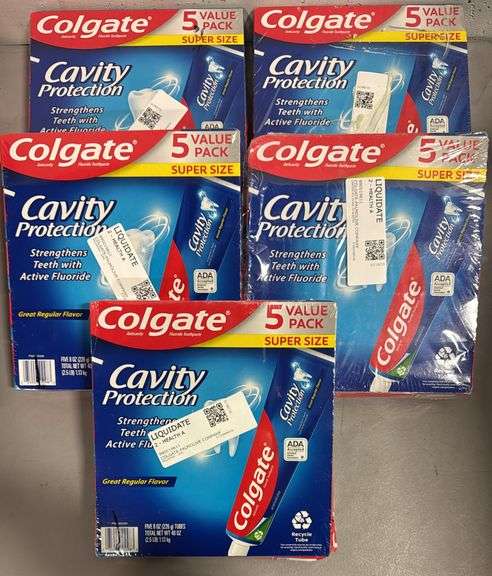 (5) PACKS OF COLGATE TOOTHPASTE (5 PER PACK) - Earl's Auction Company