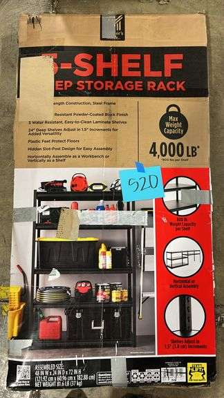 (1) 5 SHELF DEEP STORAGE RACK IN BOX - Earl's Auction Company