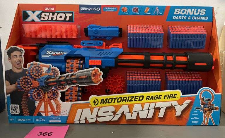 KIDS ZURU XSHOT MOTORIZED RAGE FIRE INSANITY GUN SET - Earl's Auction ...