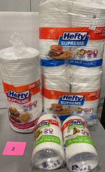 (5) PACKS OF HEFTY FOAM PLATES/ BOWLS - Earl's Auction Company