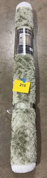 SAFAVIEH 5FTx8FT AREA RUG - GEO SHAG OLIVE - Earl's Auction Company