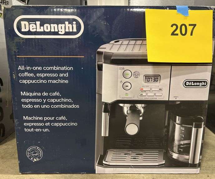DELONGHI COFFEE, ESPRESSO & CAPPUCCINO MACHINE IN BOX - Earl's Auction ...
