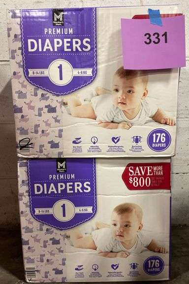 (2) BOXES OF DIAPERS - SIZE 1 - Earl's Auction Company