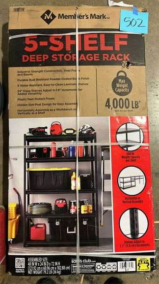 (1) 5 SHELF DEEP STORAGE RACK IN BOX - Earl's Auction Company