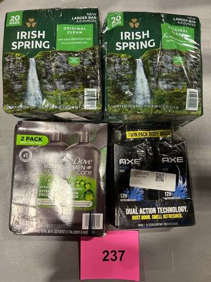 4PC HYGIENE LOT - IRISH SPRING, DOVE & AXE - Earl's Auction Company