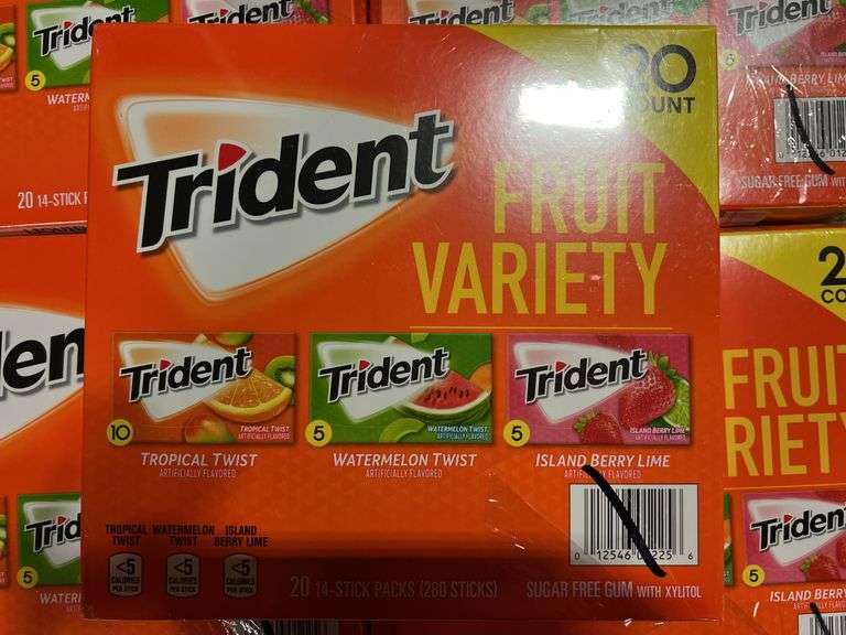 (5) PACKS OF TRIDENT FRUIT VARIETY GUM - Earl's Auction Company