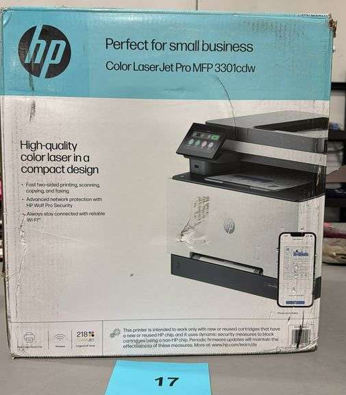 HP COLOR LASERJET PRO 3301CDW PRINTER IN BOX - Earl's Auction Company