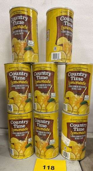 (8) CONTAINERS OF COUNTRY TIME LEMONADE MIX - Earl's Auction Company
